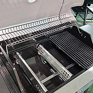 Uniflasy Porcelain-Enameled Cooking Grid Grates and Heat Plate Burner fits CharBroil Performance Tru Infrared 3 Burner 463370719 463371116 463280019 463371716 463633316