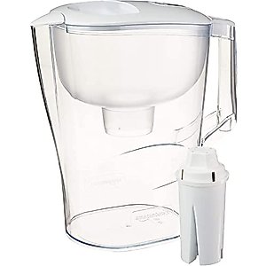 Amazon Basics 10-Cup Water Pitcher with Filter Included, Compatible with Brita