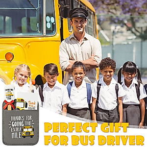 R HORSE 3Pcs School Bus Driver Gift Funny Cookie Bag Silicone Spatula Set with Greeting Card Thank You Bus Driver Present Potholder Heat Resistant Oven Mitt Bus Driver Retirement Teacher Day Gift