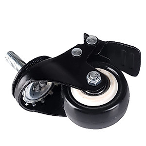 Brake Stem Casters, Heavy Duty Thread Castor Wheels, Moving Caster Wheels Swivel Wheels Threaded Stem Caster Wheels,Replacement Caster Swivel Furniture Wheels Floor Protecting Office Chair,4 Pieces ca