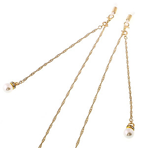 POYDORA Eyeglass Chains With Pendant for Women Glasses Reading Glasses Cords Glasses Holder Strap Lanyards Eyewear Retainer (Gold-pearl)