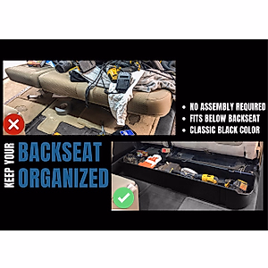 RHA Under Seat Storage 2015-2024 SuperCrew Fits Ford F-150, 2017-2024 Super Duty F-250/F-350 Crew Cab Upgraded Rear Underseat Box Black Organizer (WITHOUT OEM Floor Mounted Flip-up Storage)