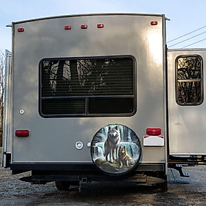 Foruidea 3D Printed Wolf Spare Tire Cover Dust-Proof Wheel Tire Cover Fit Trailer, RV, SUV and Many Vehicle 17 Inch