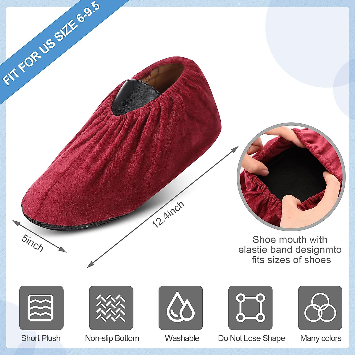 11 Pairs Reusable Non Slip Cloth Shoe Covers Washable Thickened Boot Shoe Covers for Indoors and Households, 11 Colors