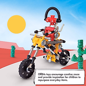 The Off Bits Motorbike Stem Building Toys, RiderBit Educational Build Your Own Robot Toy for Kids 8+ Year Old Boys and Girls, Stem Toys Engineering Kit, Vehicle Construction Toys Steam Gift