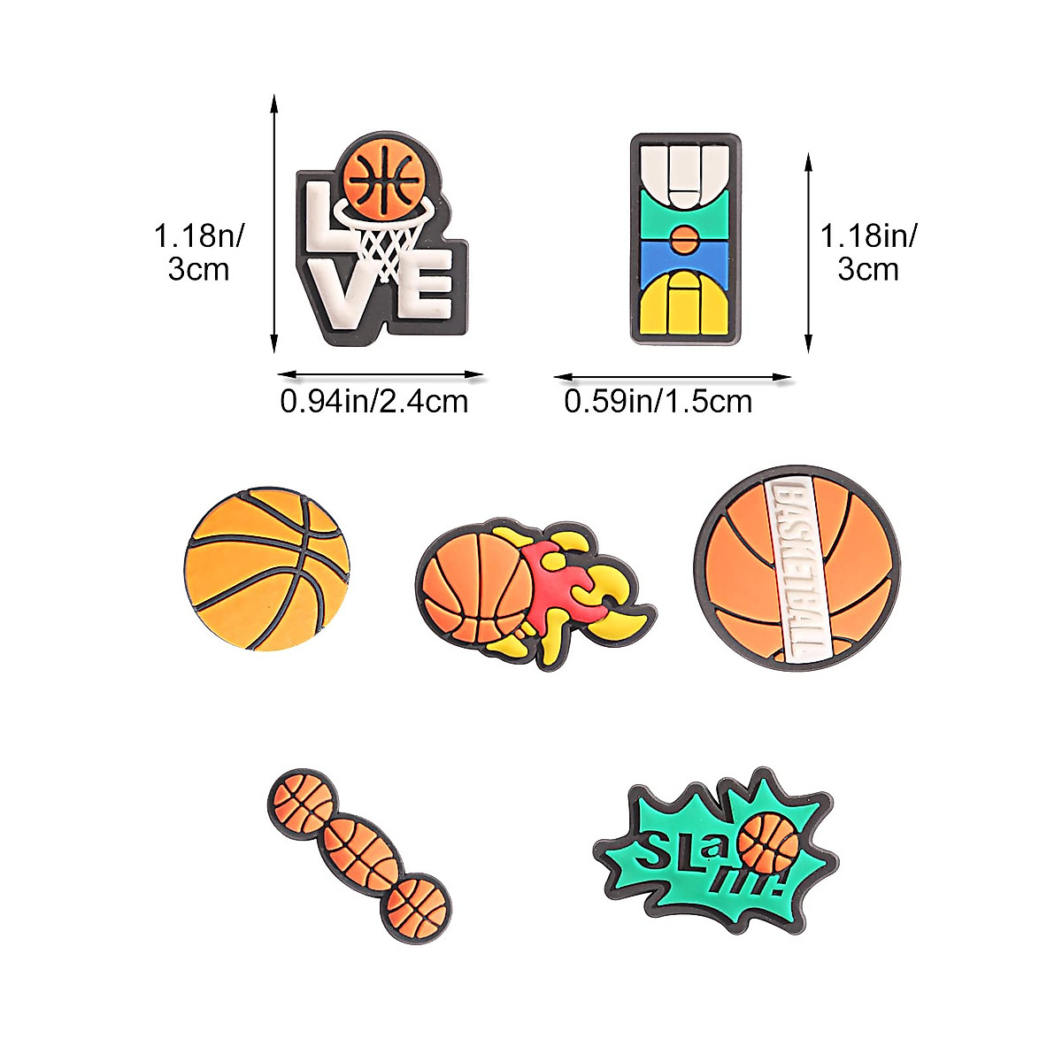 Hevmeg Sports Shoe Charms for Shoes,Baseball Softball Soccer Football Basketball Charms for Boy Girl Women Men