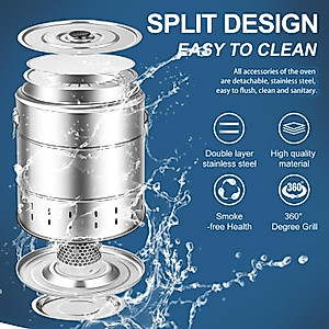 Charcoal BBQ Hanging Stove,Stainless Steel BBQ Grill Mesh Barrel,Portable Cylindrical Charcoal Braised Grill Barrel, 360° All Round Roasting Multi-functional Rolling Grilling Basket.