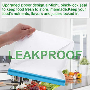 10 Pack BPA FREE Reusable Storage Bags 2 Reusable Gallon Bags+4 Leakproof Reusable Sandwich Bags+4 Thick Reusable Snack Bags Freezer Bags Leakproof Lunch Bags for Food Meat Fruit Cereal (Multicolored)