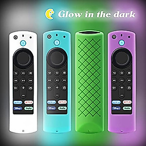 Universal Firestick Remote Cover Glow in The Dark - TV Stick 4k Remote Cover 2nd/3rd Gen, Firestick Remote Case Anti Slip Silicone Sleeve (White)