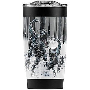 Logovision Jurassic World OFFICIAL Jurassic World Beware Raptor Country Stainless Steel 20 oz Travel Tumbler, Vacuum Insulated & Double Wall with Leakproof Sliding Lid