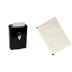 Amazon Basics 6-Sheet High-Security Micro-Cut Paper Shredder and Shredder Sharpening & Lubricant Sheets (Pack of 12) Bundle
