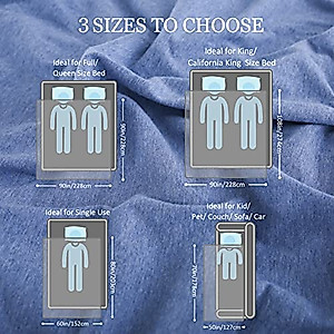 CHOSHOME Cooling Blanket for Hot Sleepers Lightweight Summer Cold Thin Blankets for Sleeping, Hot Flashes Night Sweats, Soft Blanket for Bed, Twin Size, Blue