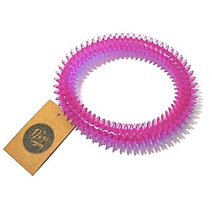 The Dogs Company Rubber Dental Puppy Teething Spike Ring Chew Toy, 6 inches, Colour May Vary