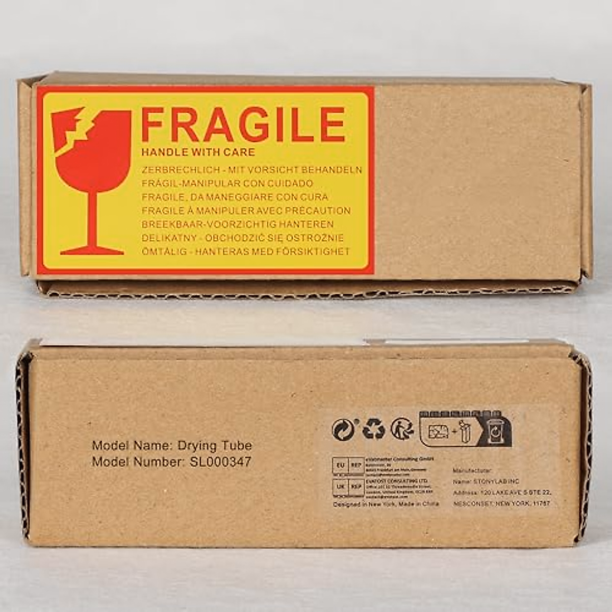 stonylab Glass Straight Drying Tube, Borosilicate Glass Drying Tube Adapter with 24/40 Standard Taper Joints for Laboratory Lab Supply