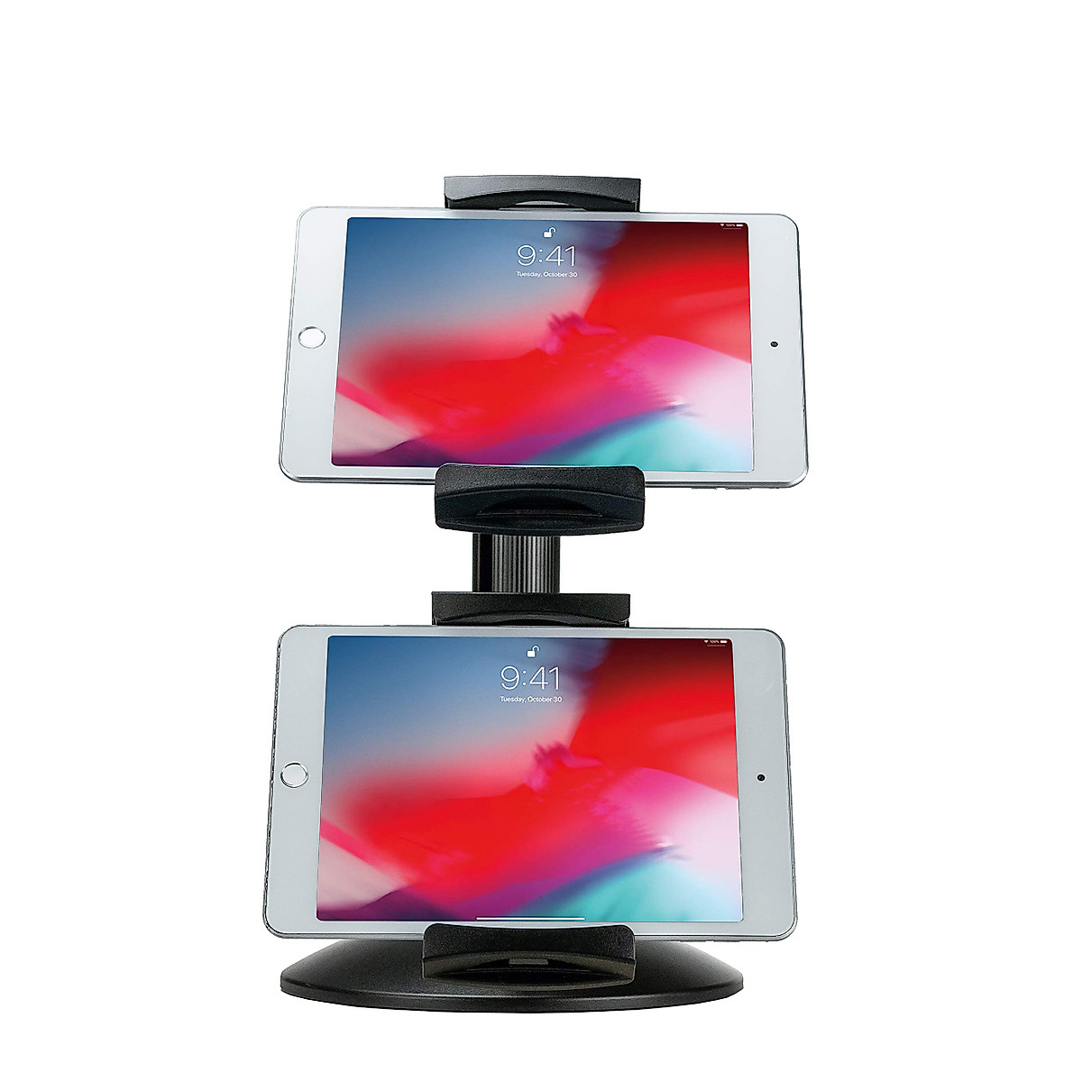 Dual Tablet Mount - CTA Quick-Connect Dual Tablet Mount with Height-Adjustable Arms for iPad Air 1-4, and Tablets up to 10” in Length (PAD-QC2M)