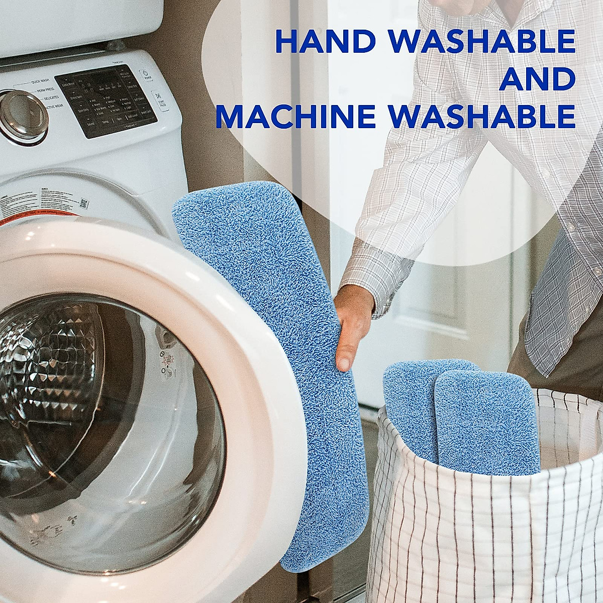 Replacement Microfiber Pad for Rubbermaid Commercial 18 Inch Mop and 17 Inch Mop - 10 Pack Wet & Dry Commercial Cleaning Refills Reusable Mop Refills Fit for Any Microfiber Flat Mop System 18" and 17"