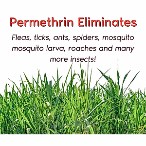 Zone Protects Flea and Tick Yard Permethrin Insecticide. Kills Ticks, Fleas, Spiders, Ants. Hose End (32 oz) Permethrin Yard Spray. Covers 10,000 sq.ft. Permethrin is Odorless