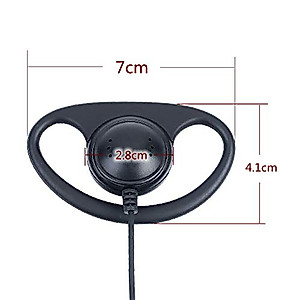 JEUYOEDE CLS1110 D Shape Earpiece Headset with Mic Compatible with Motorola Two Way Radio RMM2050 XU2600 CLS1410 CP200 GP300 PR400