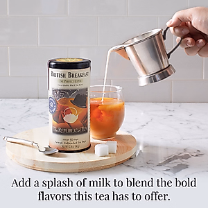 The Republic of Tea British Breakfast Black Tea 2.8 oz Tin, 50 Tea Bags, Gourmet Black Tea | Caffeinated