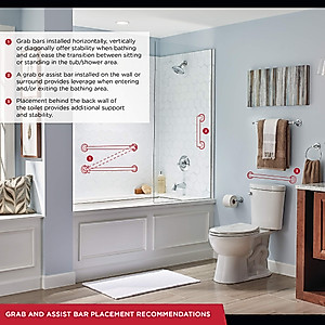 Delta Faucet 41924 Wall Mounted Modern Angular 24" x 1.25" ADA Decorative Grab Bar in Chrome