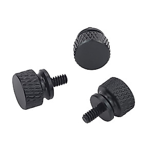 Favordrory 6#-32 Anodized Aluminum Thumbscrews, Computer Case Thumbscrews, Thumb Screws, Black, 10 PCS