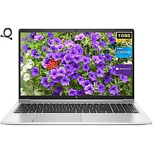 HP ProBook 450 G9, 15.6" FHD Laptop, Intel Core i5-1235U Processor, 16GB RAM 512GB SSD, Backlit Keyboard, Webcam, HDMI, WiFi, Bluetooth, Windows 11 Pro, Silver