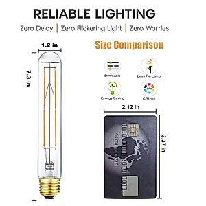 XININSUN Dimmable E26 Light Bulb 6W Equal 60 watt Edison led Light Bulb AC120V Warm White 2700K Edison Light Bulbs 60 Watt 600LM T10 led Bulb, Medium Base E26 Led Bulb, Pack of 4. (Warm White-2700K)