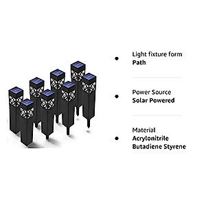 Home Zone Security 8 Pack Solar Outdoor Pathway LED Lights, Charging by Sunlight, Sensor Trigger Light at Night, No Wiring Require, Mount Anywhere for Walkway Yard Backyard Lawn Landscape Decorative