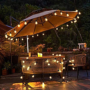 Mlambert 50Ft LED Outdoor String Lights G40 Globe Dimmable, Waterproof Hanging Patio Lights with 27 Warm White Shatterproof Bulbs(2 Spare) for Yard, Garden, Bistro, Porch, Cafe-Black Wire