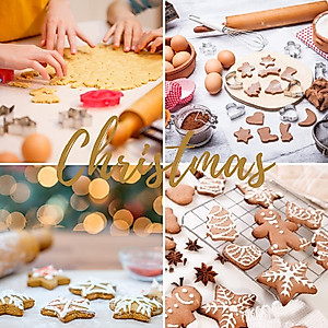 Kaishane Mini Christmas Cookie Cutters Set of 12 - Small Stainless Steel Christmas Biscuit Cutter Snowflake, Bell, Christmas Tree, Star, Moon, Angle, Heart & More Shapes For Holiday Xmas