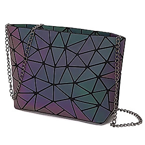 Lieseh Women's Geometric Holographic Glow Shoulder Bag Tote Bag Party Style Picks