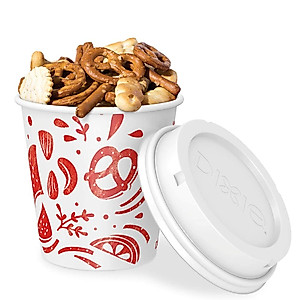 Dixie To Go Snack Cups with Lids, 10 Ounce Travel Size, 24 Count Disposable Paper Cups