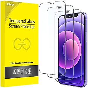 JETech Full Coverage Screen Protector for iPhone 12 mini 5.4-Inch, 9H Tempered Glass Film Case-Friendly, HD Clear, 3-Pack