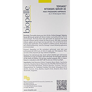 Biopelle Tensage Growth Factor Intensive Serum 40 Post-Procedure or Intensive Boost Ampoules with SCA 40 Biorepair Index, 10 Count
