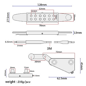 12 Sound Hole Guitar Pickup,Magnetic Pickup Transducer with Volume Tone Tuner Kit for Acoustic Guitar
