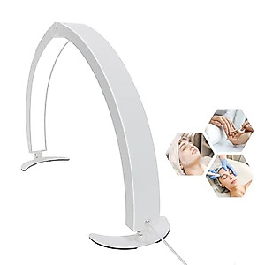 toyshi Adjustable Half Moon Light for Nail Desk, Professional LED Light Nail Lash Tech Lighting for Manicure, Pedicure, Tattoo, Lash Work, Manicure Light, Lash Light for Table White