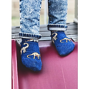 Jefferies Socks Little Boys' 3-7 Dino Triple Treat Socks (Pack of 3), Pine, X-Small