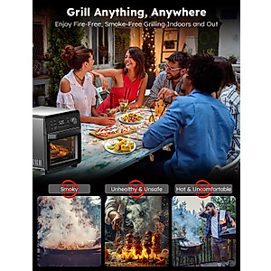 Nuwave X Chef Todd English Air Fryer Oven Combo, Plug-In Grill w/Sheath Heaters, Authentic Char Flavor, 2024 New Convection System, 2X More Even, 100 Presets, Smarter Probe, 50-550°F, Stainless Steel