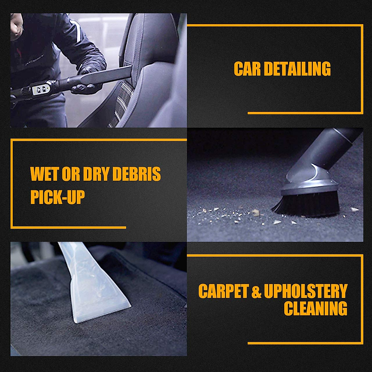 Vacmaster Wet Dry Shampoo Vacuum Cleaner 3 in 1 Portable Carpet Cleaner 8 Gallon 5.5 Peak HP Power Suction