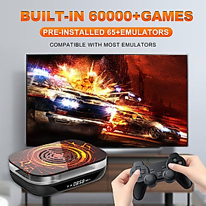 Kinhank Super Console X4 Plus Video Game Console Pre-Built-in 60000+Games,Retro Game Console Compatible with 65+ emulators,EmuELEC 4.6/Android 11.0/CoreE,S905x4,4K UHD Display,2 Controllers included