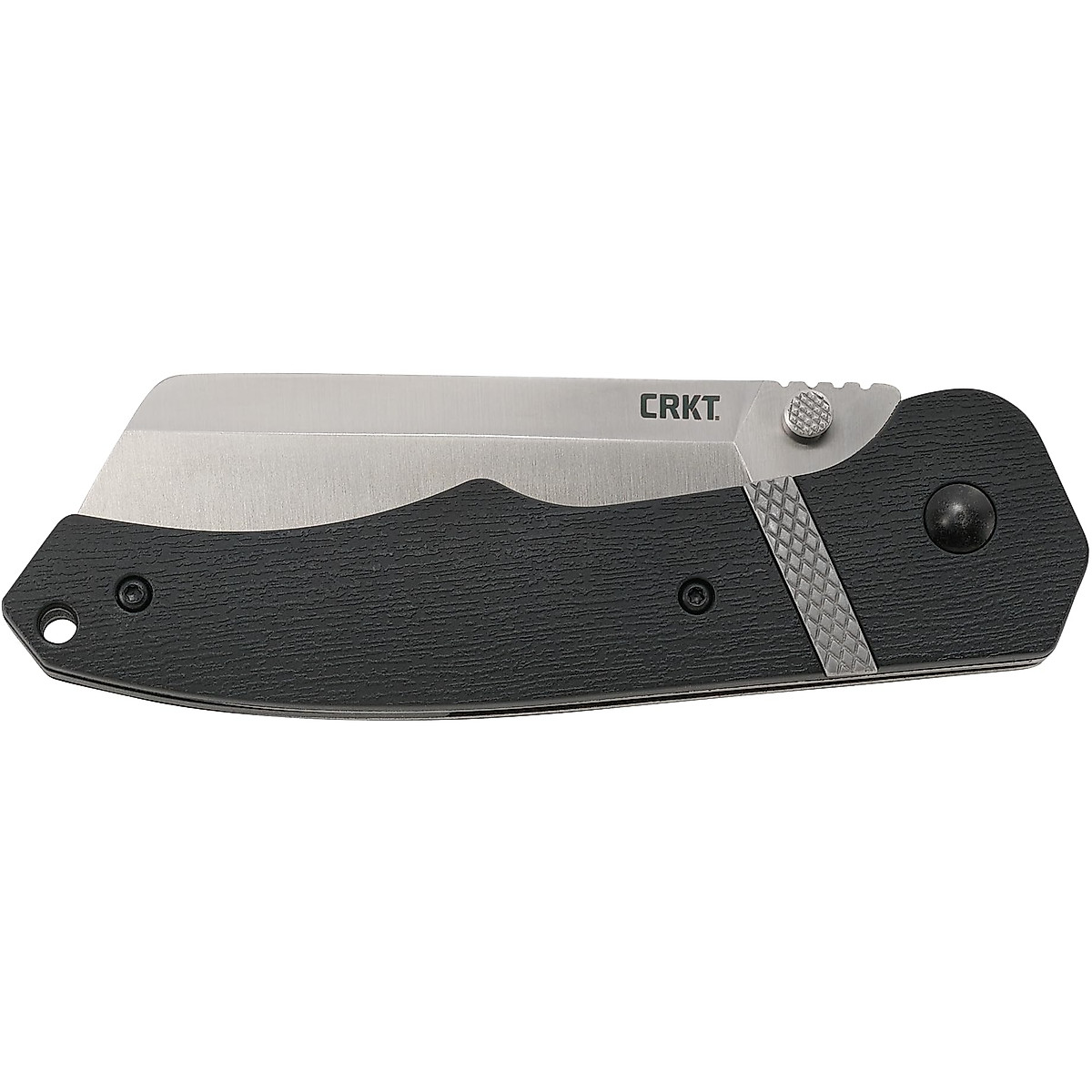 CRKT Ripsnort II EDC Folding Pocket Knife: Everyday Carry, Heavy Cleaver Style Blade, Thumb Stud Open, Liner Lock, Nylon Handle with Stainless Inlay, Deep Carry Pocket Clip 7270