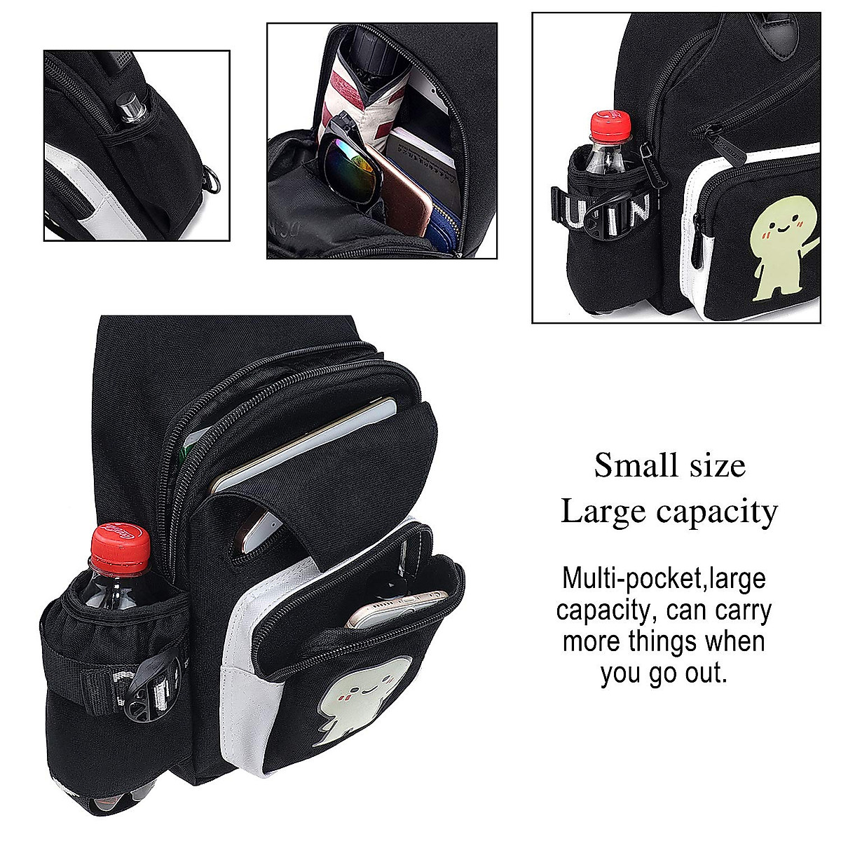 Junlion Sling Bag, Crossbody Shoulder Bag for Mens Women Multipurpose Daypacks Chest Bag Skull