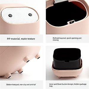 CZDYUF Cartoon Cute Ninja Tabletop Trash Can Home Lazy Mini Double Clashing Press Trash Can with Lid Garbage Bin Desk Trash Can ( Color : OneColor , Size : As The Picture Shows )