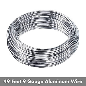 Aluminum Wire, Anezus 9 Gauge 12 Gauge 18 Gauge Bendable Metal Wire Armature Aluminum Craft Wire for Wreath Making Beading Floral (Silver, 3 mm Thickness)