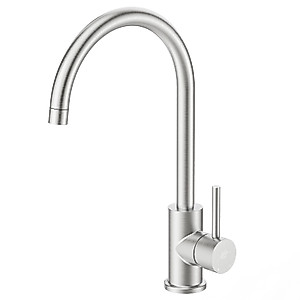 Bar Sink Faucet, Single Hole Stainless Steel Sink Faucet for Kitchen Bathroom Farmhouse RV Campers, Brushed Nickel Single Handle Bathroom Sink Faucet