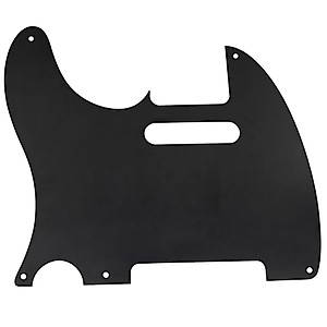 Musiclily 5 Hole Vintage Guitar Tele Pickguard Scratch Plate for USA/Mexican Made Fender Telecaster Style, 4Ply Black Pearl