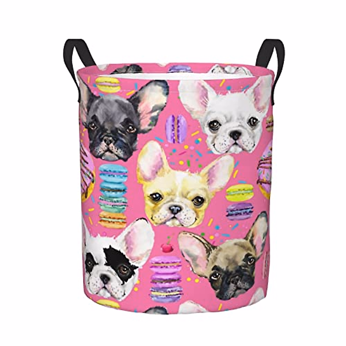KiuLoam Cute French Bulldog 19.6 Inches Large Storage Basket Collapsible Organizer Bin Laundry Hamper for Nursery Clothes Toys