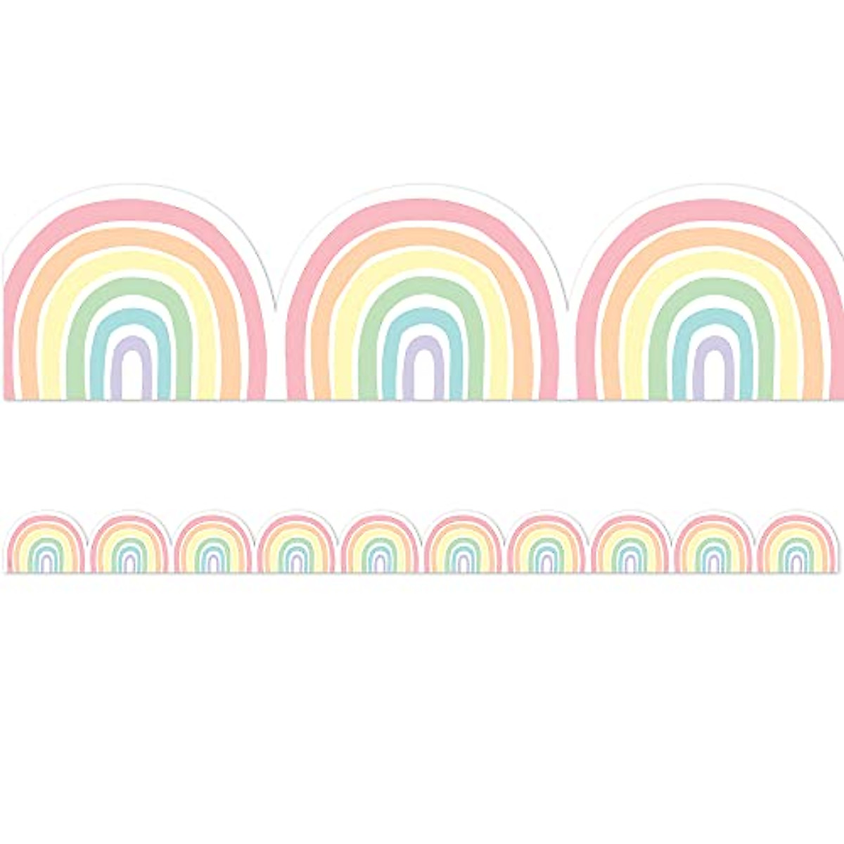 Teacher Created Resources Pastel Pop Rainbows Die-Cut Border Trim, 35 Feet