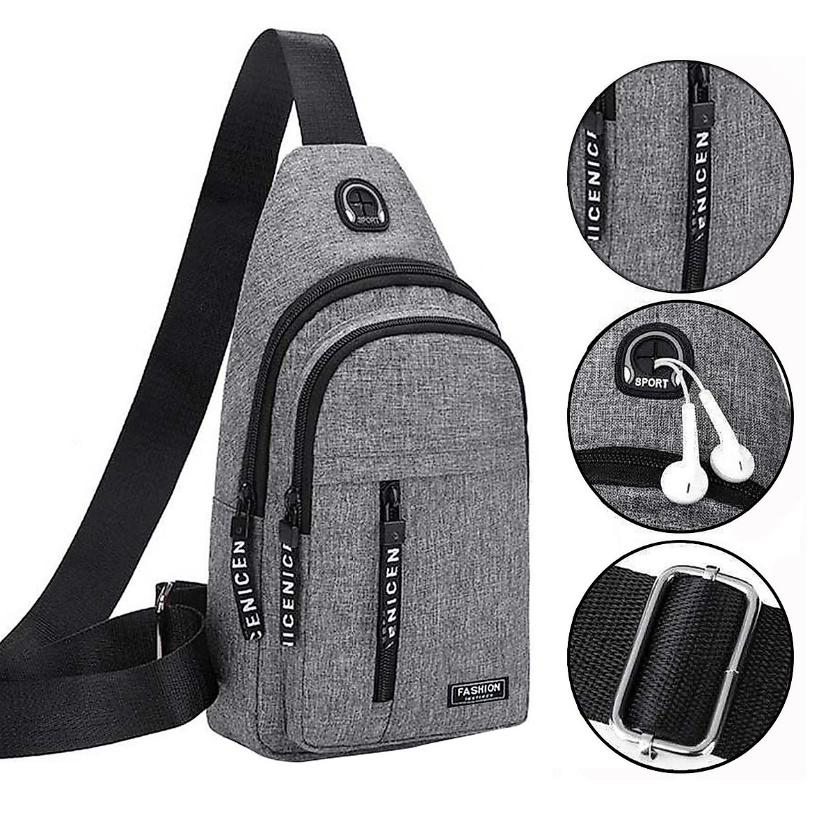 Multipurpose Strap Bag - Crossbody Backpack With Headphone Hole Hiking Backpack Shoulder Bag For Men & Women