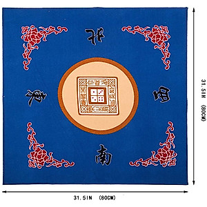HengKaiSing 31.5" Table Cover - Slip Resistant Mahjong Game/Poker/Dominos/Card Tablecovers Table Top Mats 2 Pack (at Random Colors)